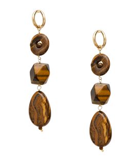 Antonia Karra Triple drop earrings - eye of the tiger | aesthet.com
